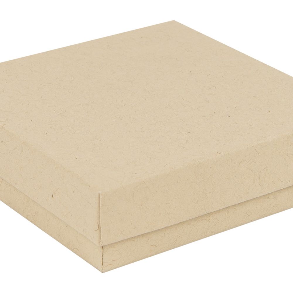Kraft Recycled Gift Box | Thin Square Jewellery Gift Box | Tiny Box Company