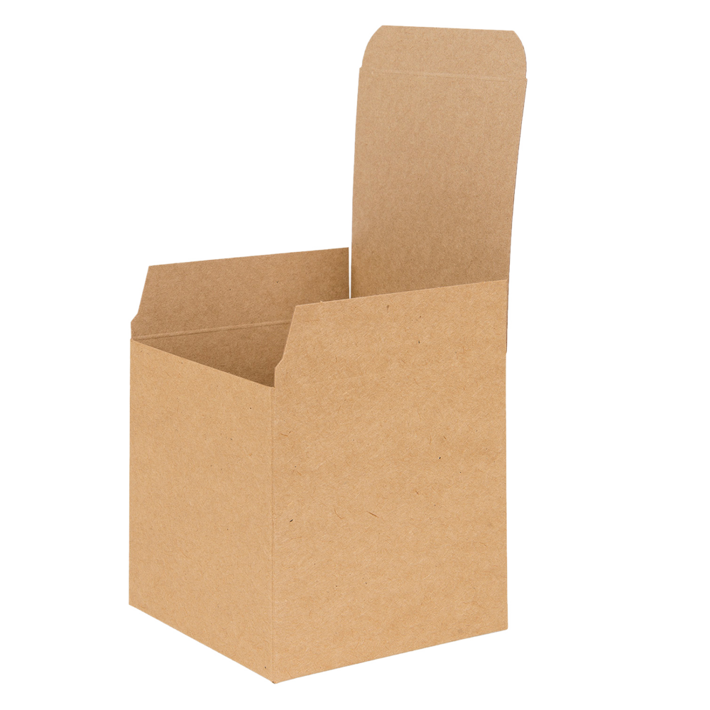 Basics Kraft Natural Flat Packed Cube Gift Box 100mm | Tiny Box Company