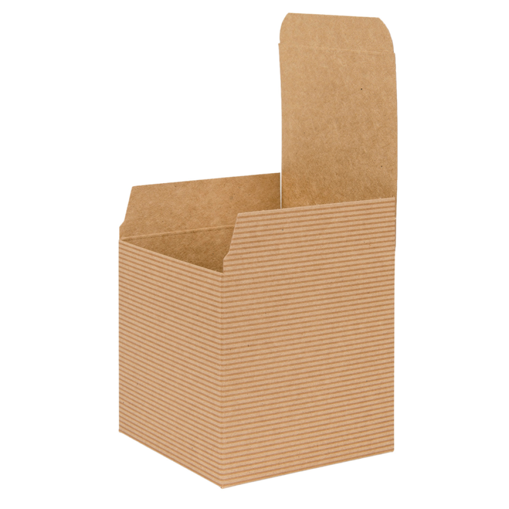 Brown Kraft Recycled Cube Flat Packed Gift Box 100mm | Tiny Box Company