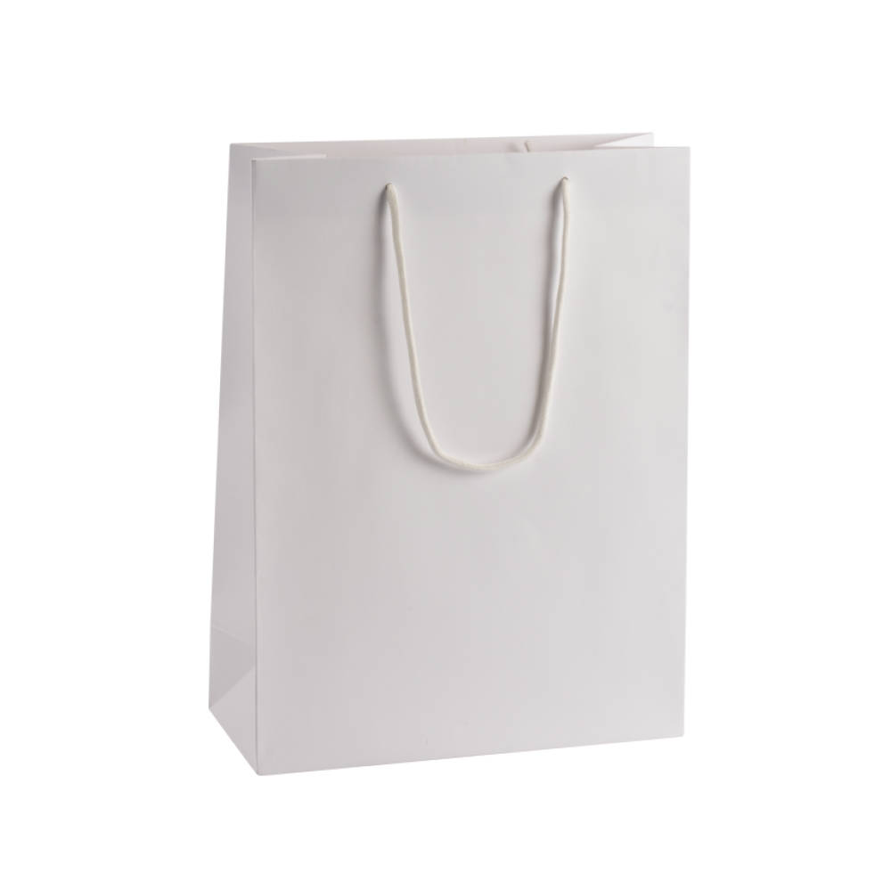 Extra Large Portrait White Paper Gift Bag With Rope Handles | Tiny Box ...