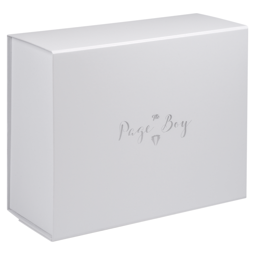 Deep White Page Boy Box in Matt Silver Foil | Bridal Party Collection ...