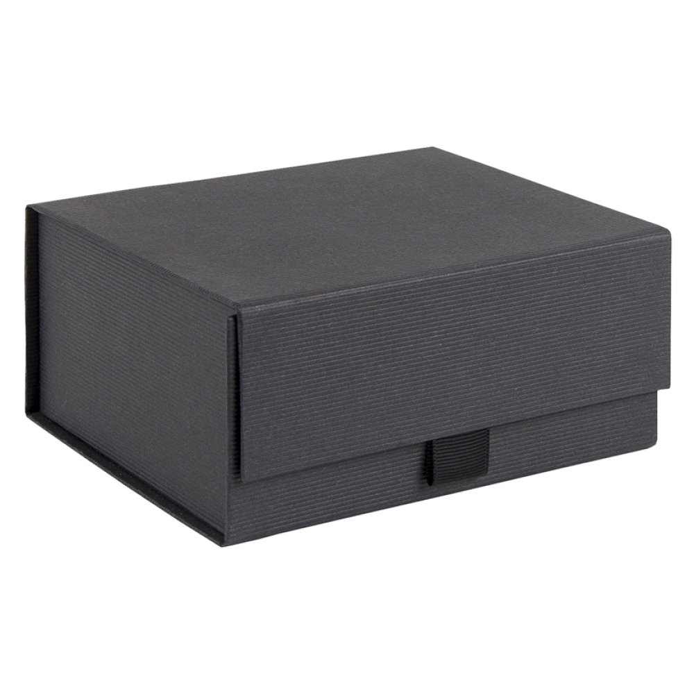 Small Black Ribbed Magnetic Gift Box | Tiny Box Company
