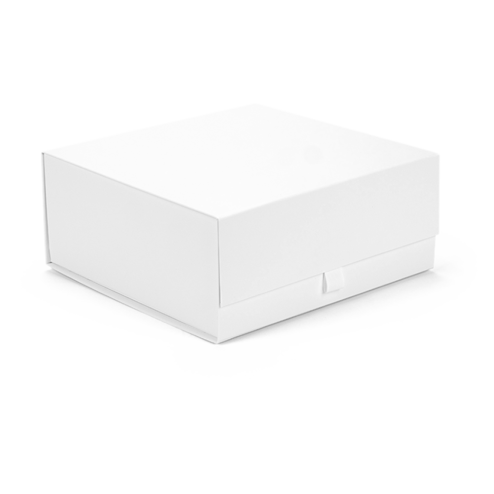 Square White Laminated Magnetic Gift Box | Tiny Box Company