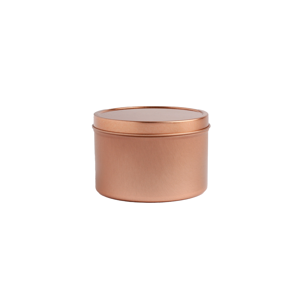 250ml Rose Gold Round Seamless Slip Lid Tins | Tiny Box Company